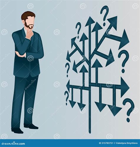 A Man Uses A Decision Tree 2d Stock Vector Illustration Of Analyze Growth 315783751
