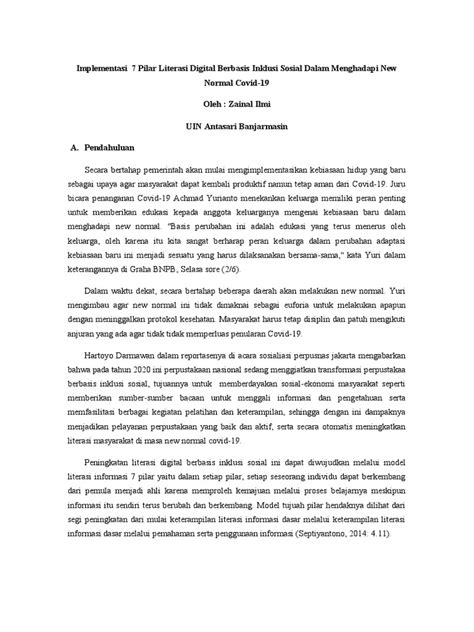 Implementasi 7 Pilar Literasi Digital Berbasis Inklusi Sosial Dalam