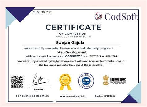 Swejan Gajula On Linkedin Connections Internship Webdevelopment Codsoft Virtualinternship