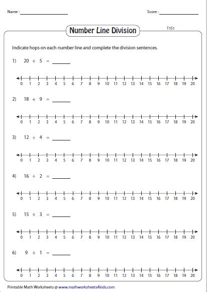Division Number Line Worksheet