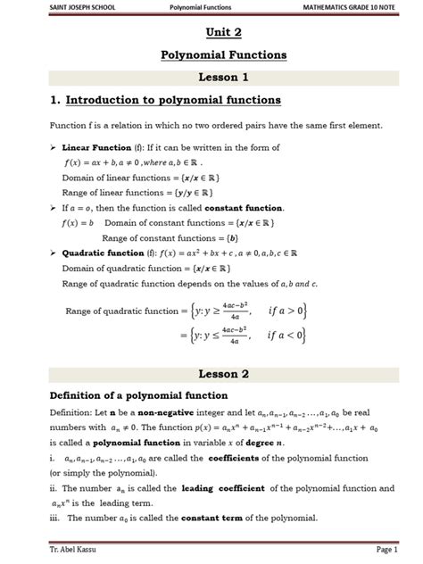 Mathematics Grade 10 Unit 1 Note 1 Pdf Function Mathematics Real Number