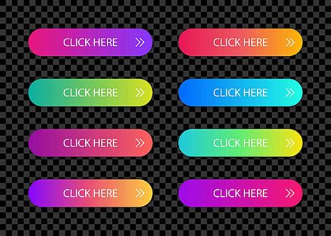 Vector Buttons Gradient Colors Icons Shadows Material Style Vector