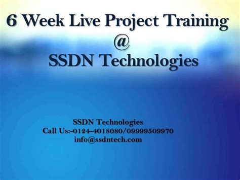 6 Week Summer Live Project Training In Gurgaon