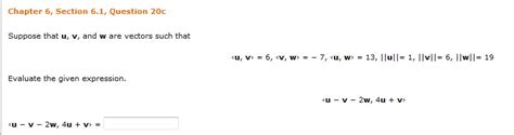 Solved Suppose That U V And W Are Vectors Such That Chegg