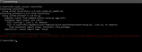 Im Seeing The Following Error When Installing Tensorflow Stack