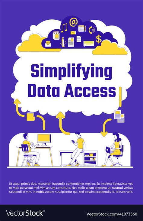Simplifying Data Access Poster Flat Silhouette Vector Image