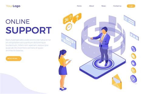 Premium Vector Online Isometric Customer Support Concept