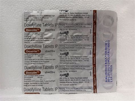 400 Mg Doxolin Doxofylline Tablets At Best Price In Surat By Rk X Port