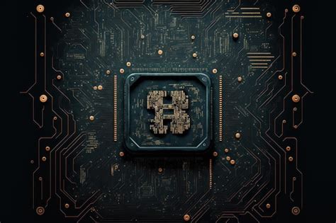 Premium Photo Processor Cpu Or Gpu Microchip On Dark Mother Board