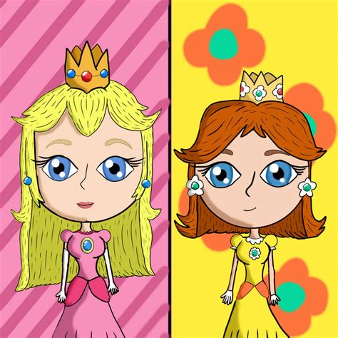 Princess Peach And Daisy Art Trade By Ember Cloudie On Deviantart