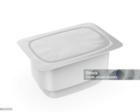 빈 요구르트 아이스크림 또는 뚜껑이 있는 사워 크림 포장 용기 격리 당신의 디자인을 위한 템플렛 3차원 형태에 대한 스톡 사진