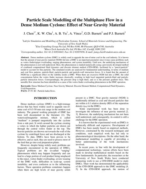pdf particle scale modelling of the multiphase flow in a dense medium