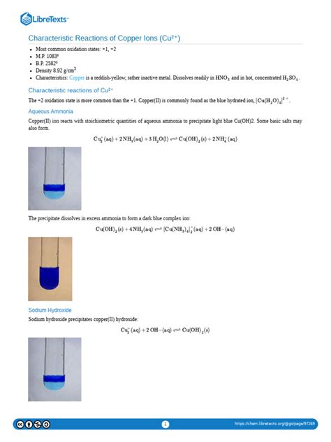Characteristic Reactions Of Copper Ions Cu Pdf Hydroxide