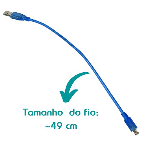 Cabo Usb Tipo Mini B Compatível Com Arduino Nano
