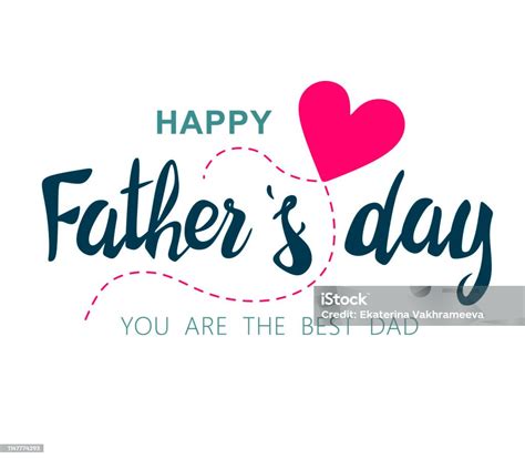 행복 한 아버지의 날 글자 하트 배너 전단지 초대장 축 및 포스터 디자인 인사말 카드에 대 한 템플릿입니다 벡터 일러스트 0명에 대한 스톡 벡터 아트 및 기타 이미지