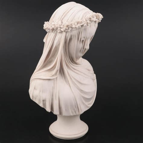 Sculptured Arts Studio Composite Marble Veiled Lady Bust Ebth