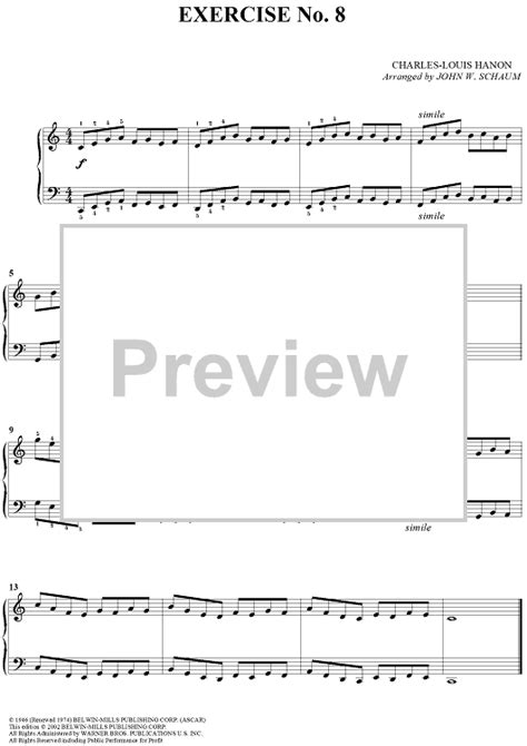 exercise no 8 sheet music for piano solo sheet music now