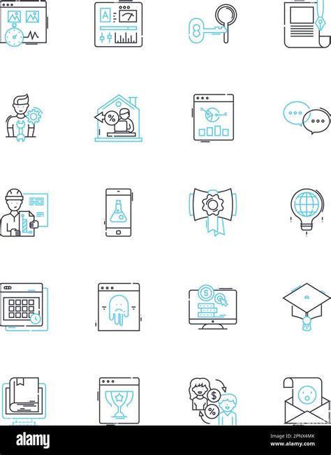 Marketing Strategy Linear Icons Set Tactics Branding Promotion Advertising Communication