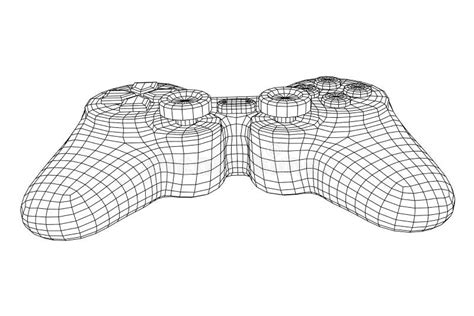 Game Controller Or Gamepad For Videogames Wireframe Low Poly Mesh Stock Vector Illustration
