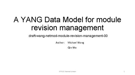 A Yang Data Model For Module Revision Management