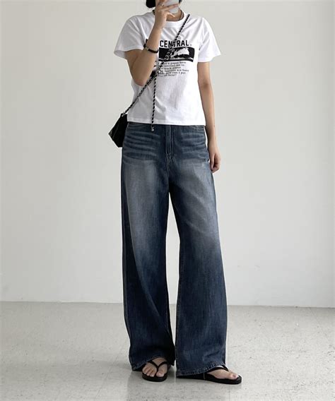 코시보 여름 청바지 여성 와이드 통청바지 하이웨스트 진청 흑청데님 아우라진스 얇은 일자 블랙진