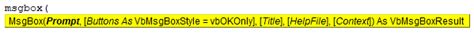 VBA Message Box Creating Message Box VBA Code In Excel