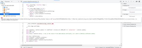 refused to apply inline style because it violates the following content