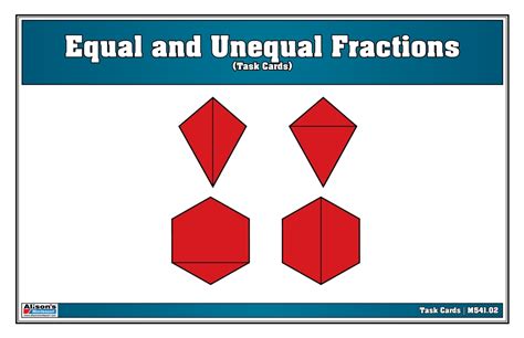 Montessori Materials Equal And Unequal Fractions Task Cards