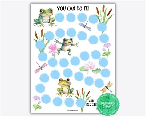 Printable Frog Reward Chart Frog Sticker Chart Frog Behavior Chart