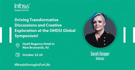 Even More Proud To Announce That Our Infosys Consulting Associate Partner Sarah Seager Will Be