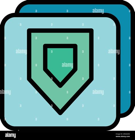 Shield Safety Icon Outline Vector Protect Guard Privacy Lock Color Flat Stock Vector Image
