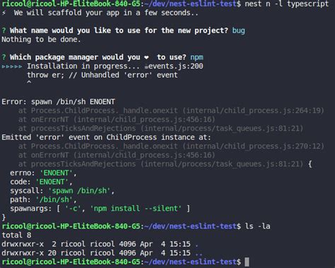 Nest Cli N L Typescript Fails With Unhandled Error Event · Issue 658
