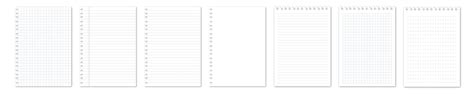 Premium Vector Realistic Lined Notepapers Blank Gridded Notebook