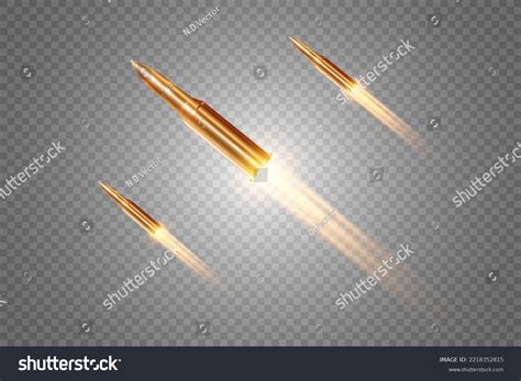Flying Bullet Motion Realistic Shot Stock Vector Royalty Free