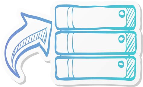 database icon in sticker color style hardisk upload file server web