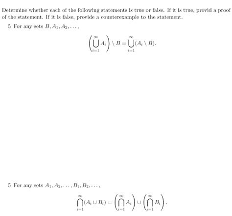 Solved Determine Whether Each Of The Following Statements Is Chegg