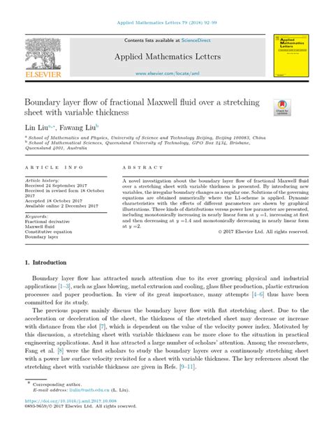 Boundary Layer Flow Of Fractional Maxwell Fluid Over A Stretching Pdf