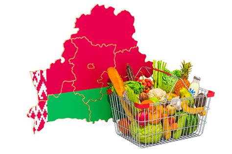 벨라루스 개념의 구매 력과 시장 바구니 벨로루시지도와 쇼핑 바구니 흰색 배경에 격리 된 3d 렌더링 3차원 형태에 대한 스톡 사진 및 기타 이미지 Istock