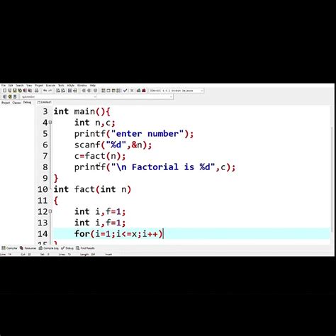 Program To Find Factorial Of A Number Using Function In C Programming Language Youtube