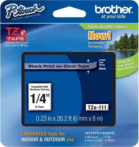Amazon Com Genuine Brother Mm Black On Clear Tze P Touch Tape For Brother Pt H
