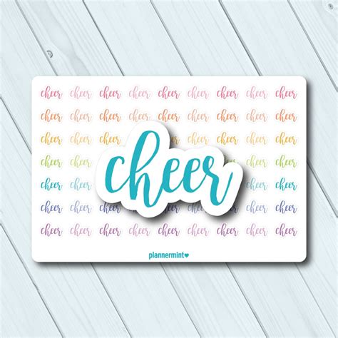 Cheerleading Script Stickers Planner Decorations Matte Or Glossy Etsy