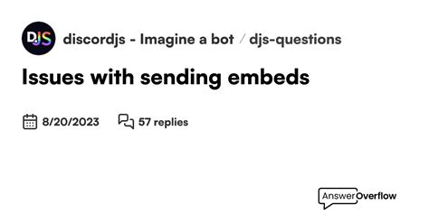 Issues With Sending Embeds Discordjs Imagine An App