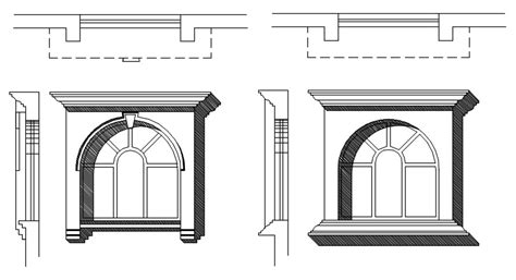 Arch Window Design In Detail Autocad Drawing Dwg File Cad File