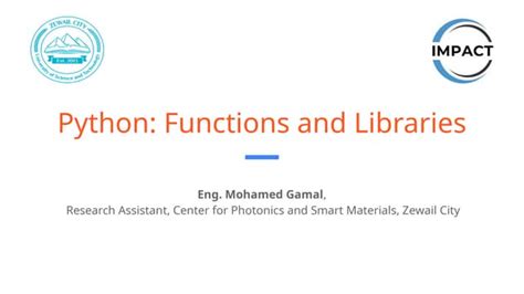 python functions and libraries pptx