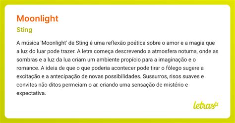 Significado Da Música Moonlight Sting Letrasmusbr