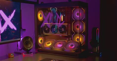 Vibrant Rgb Gaming Pc Setup With Neon Lights Free Stock Video Footage