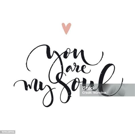 당신은 내 영혼손으로 레터링 마음으로 흰색 바탕에 붓글씨 카드입니다 검은색에 대한 스톡 벡터 아트 및 기타 이미지 검은색 그리기 드로잉 Istock