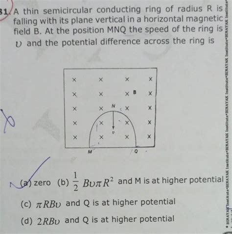 A Conducting Ring Of Radius R Is Placed Perpendicular