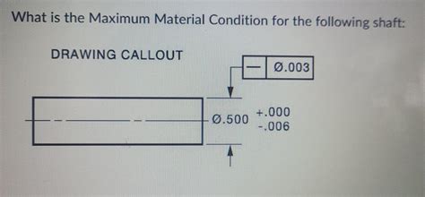 Solved What Is The Maximum Material Condition For The Chegg Com