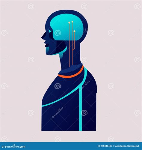 Vector Illustration Of A Robot Artificial Intelligence Chat Bot Human Helper Stock Vector